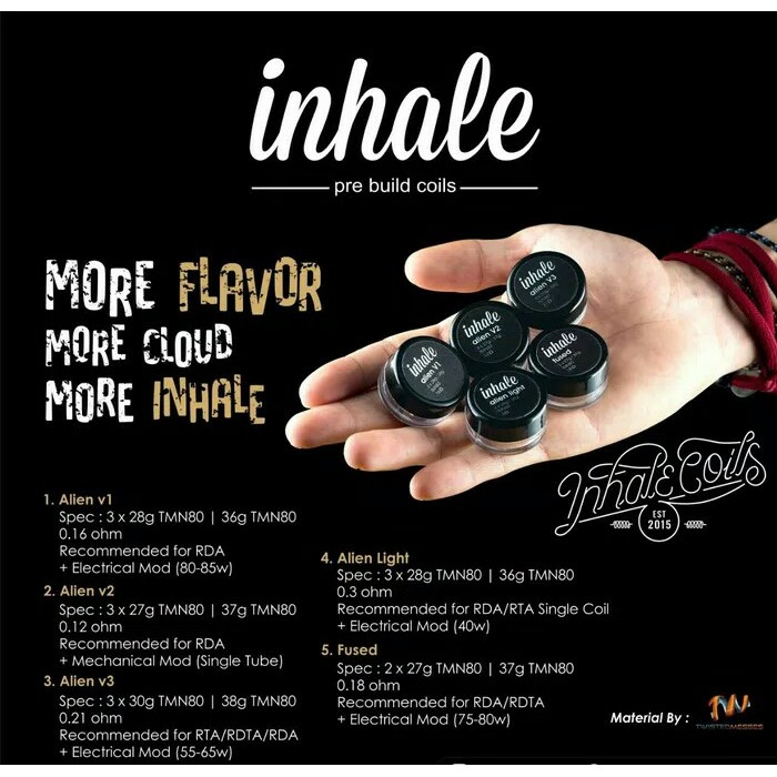Jual Alien V1 V2 V3 Inhale Prebuilt Coil Vape Wire by Inhale Exhale ...