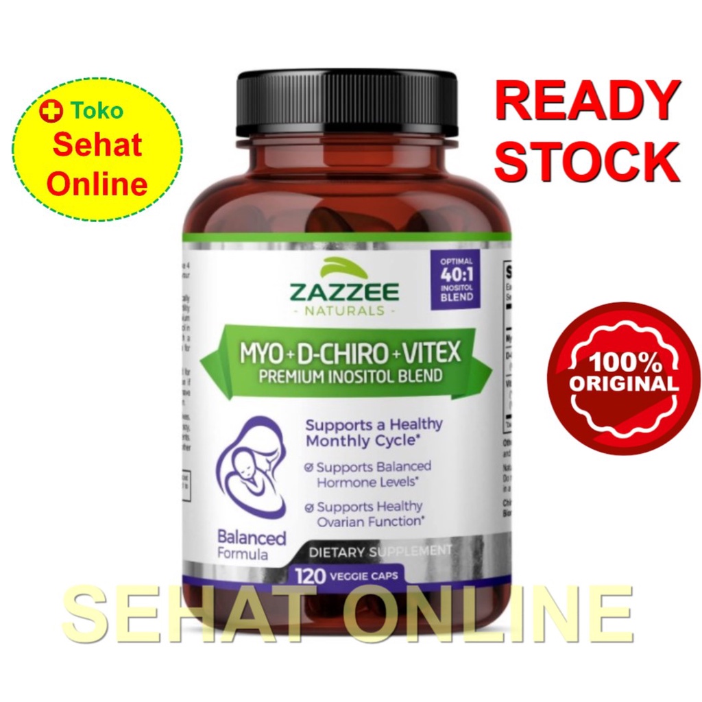 Jual Zazzee Naturals Myo-Inositol + D-Chiro + Vitex 120 VCaps | Shopee ...