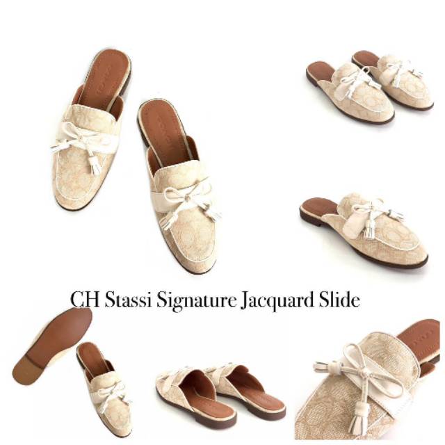Jual COACH Stassi Signature Jacquard Slide (white) | Shopee Indonesia