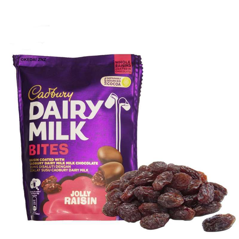 Jual Cadbury Dairy Milk Bites Jolly Raisin 50 Gram | Shopee Indonesia