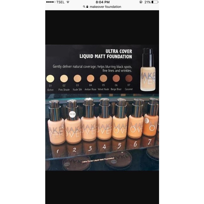 Jual Makeover Ultra Cover Liquid Matt Foundation 33 ml | Shopee Indonesia
