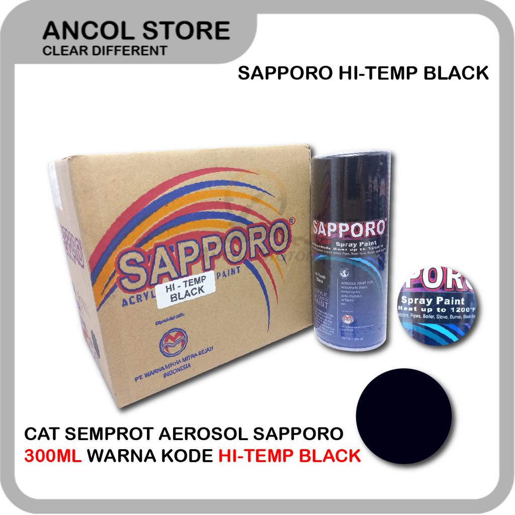 Jual Sapporo Black Hi-Temp Cat Semprot Saporo Hitam Anti Tahan Panas Api | Shopee Indonesia