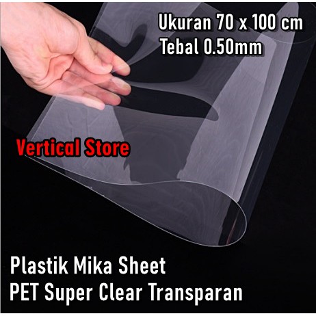 Jual Plastik PET Mika Kaku Lembaran Bening Kaca 70 x 100 cm Tebal 0.50mm | Shopee Indonesia