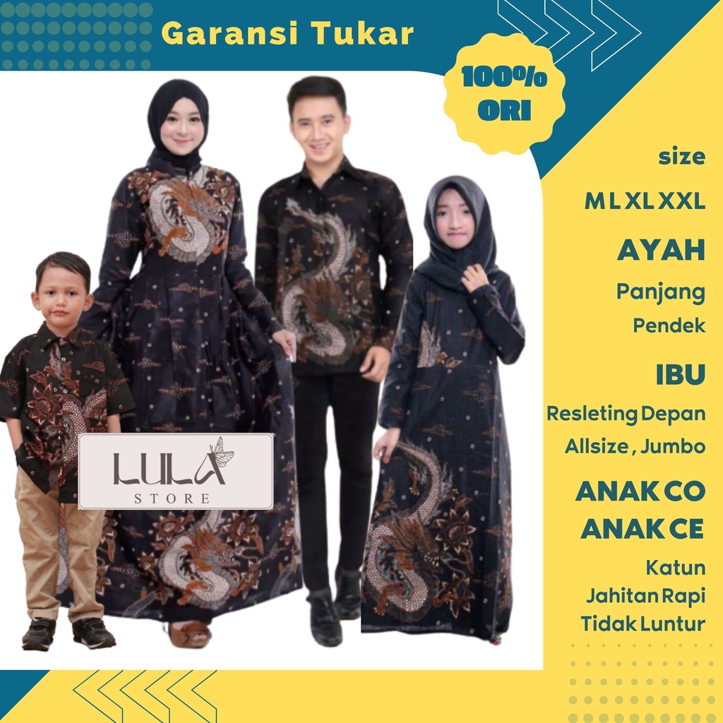 Jual Batik Couple Pasangan Keluarga Modern Ayah Ibu Anak Laki laki ...
