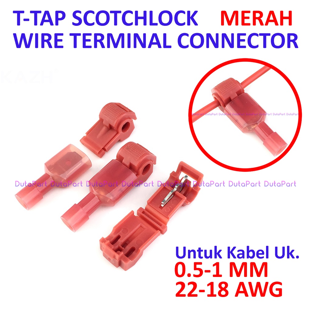 Jual T-TAP ScotchLock MERAH Terminal Kabel Jumper Connector Tee Scotch ...