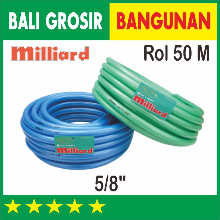 Jual 5/8" X 50 M SELANG AIR MILLIARD SUPERFLEX METALIK TAMAN ROL | Shopee Indonesia