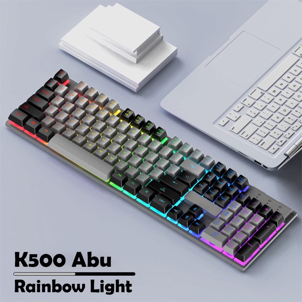 Jual Keyboard Gaming Semi Mechanical RGB K500 Murah | Shopee Indonesia