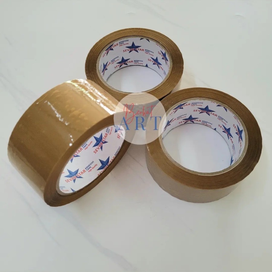 Jual Lakban Isolasi 2 Inch 48mm SEVEN STAR Bening Coklat 90 Yard ASLI | Shopee Indonesia