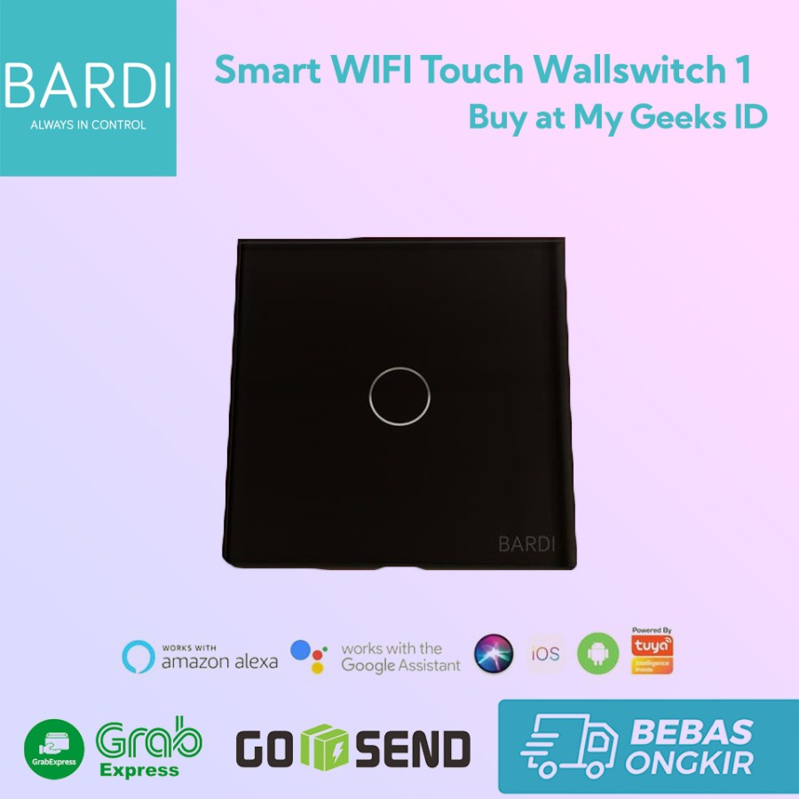 Jual Bardi Smart WiFi Touch Wallswitch Saklar Sentuh Otomatis - EU 1 Gang | Shopee Indonesia
