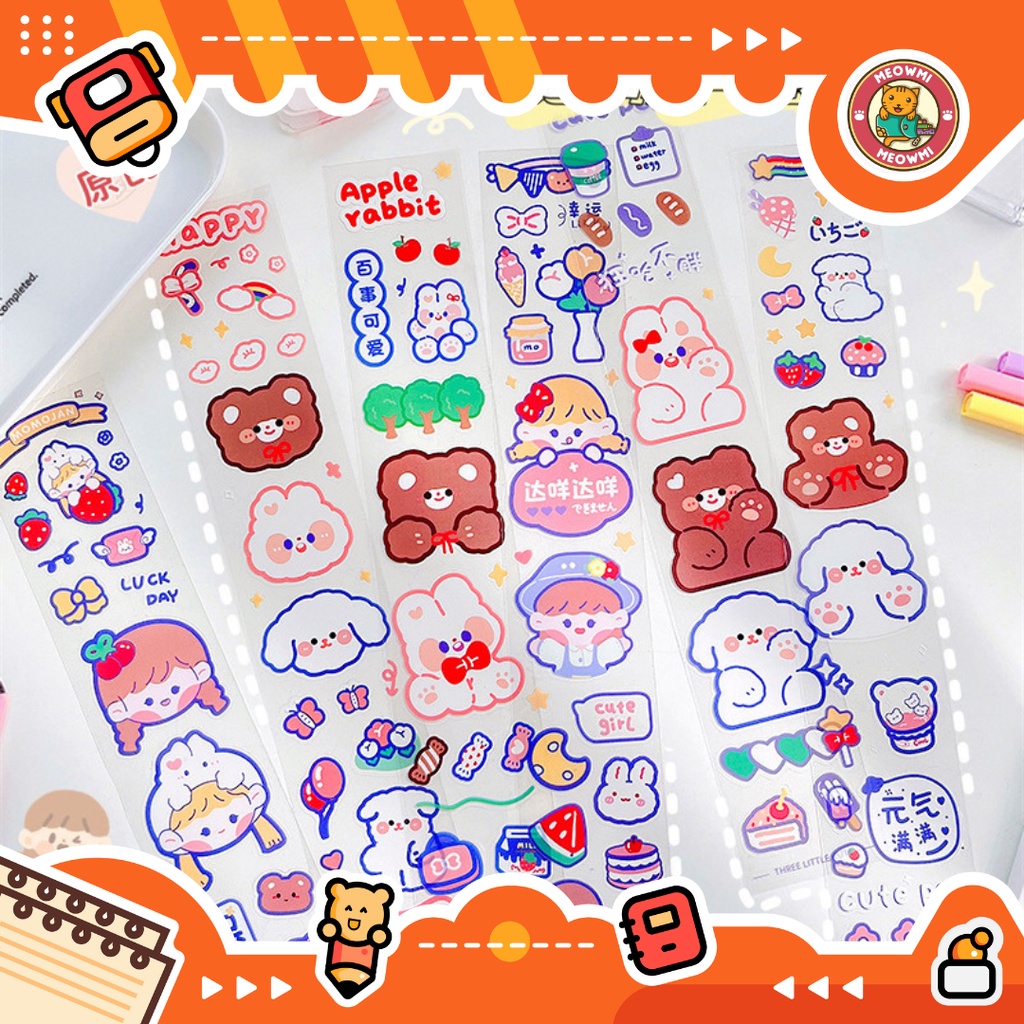 Jual Sticker PET Karakter Lucu DIY Hias Planner Bujo Diary Notebook ...