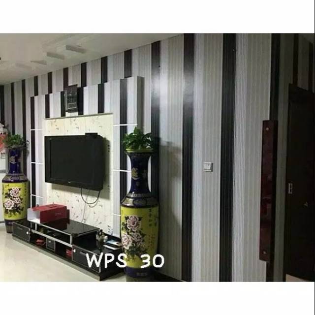 Jual Wallpaper Dinding Salur 45 cm x 10 mtr || Wallpaper Sticker Dinding | Shopee Indonesia