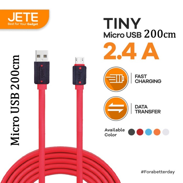 Jual KABEL JETE TINY MICRO 200CM / 2METER / KABEL CHARGE | Shopee Indonesia