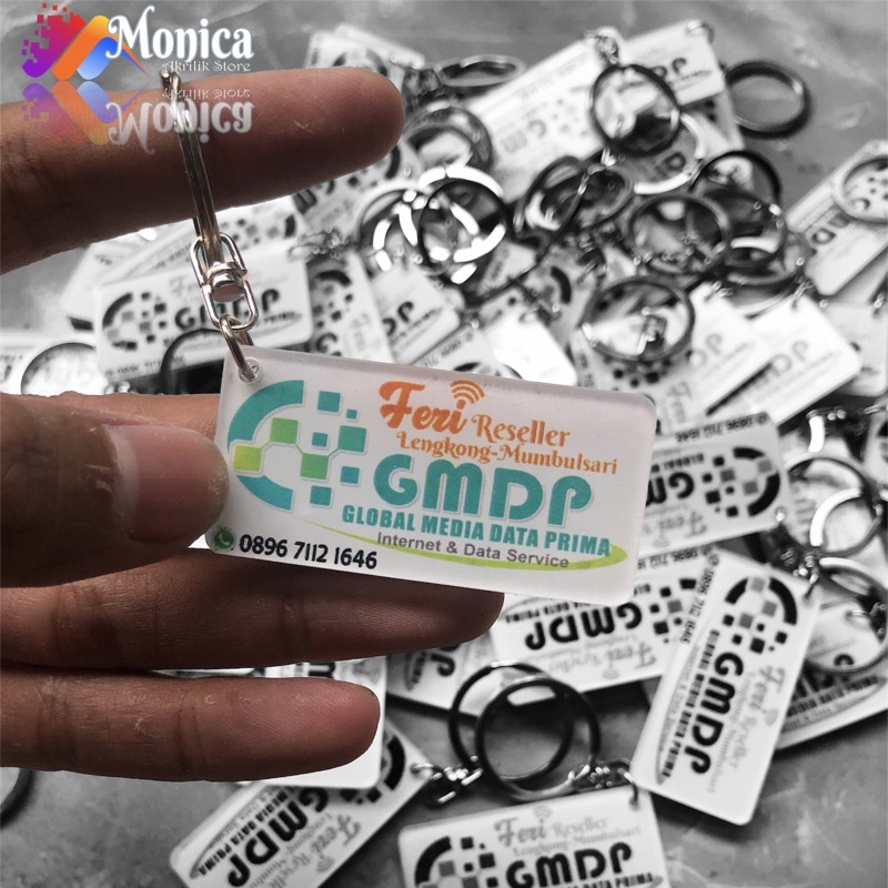 Jual gantungan kunci akrilik custom bentuk persegi panjang/ souvenir ...