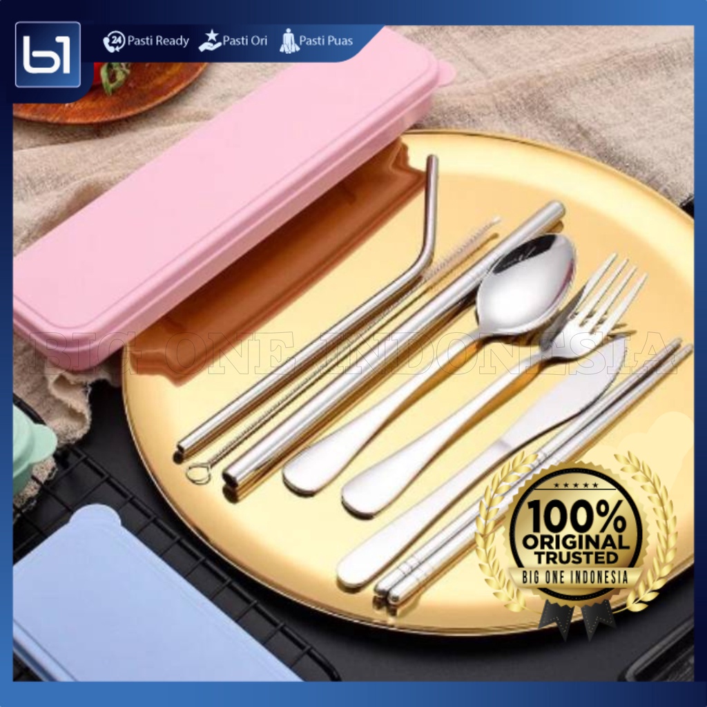 Jual Alat Makan Set 7pcs, Peralatan Makan 7in1 Stainless Sendok, Garpu ...