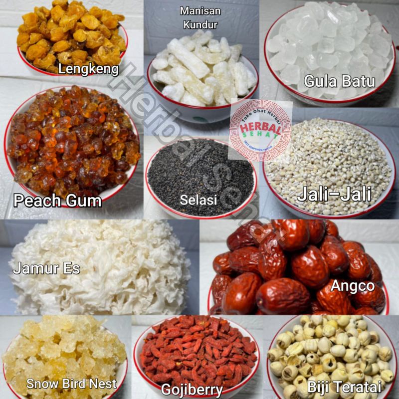 Jual Paket Premium Lengkap 11 Bahan 550 Gram Peach Gum Dessert / Tao ...