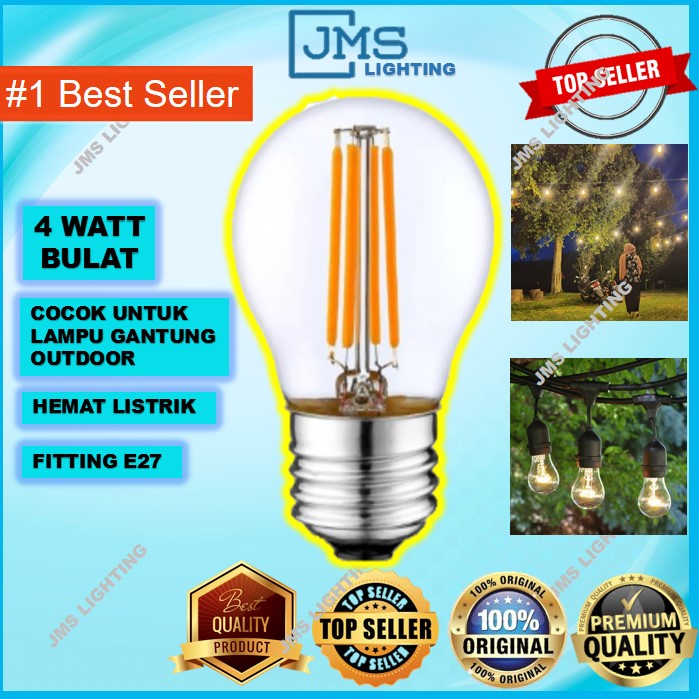 Jual LAMPU LED Filamen 4W G45 PINGPONG Edison 4watt bulat / Filament ...