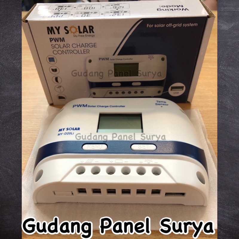 Jual Solar Charge Controller 20A SCC PWM 20a My Solar MY-D20Li 12V/24V ...