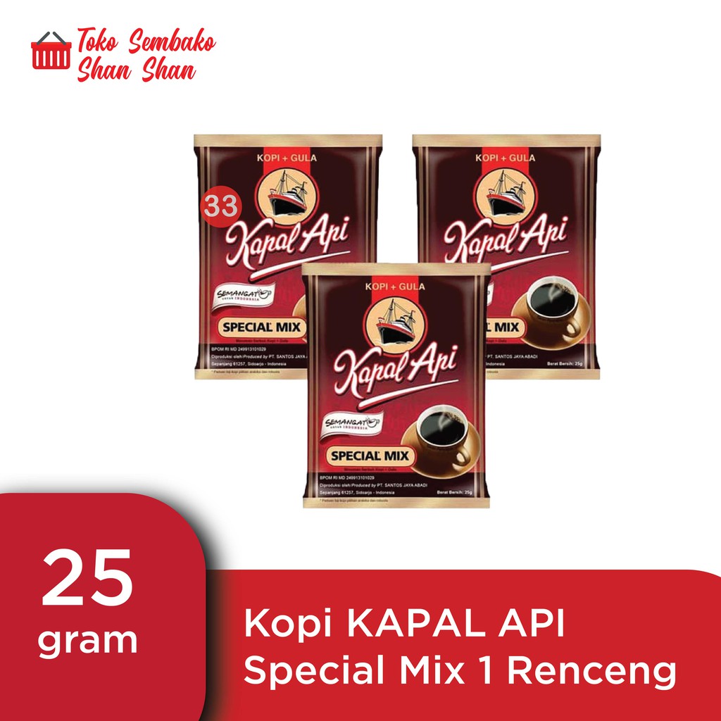 Jual KOPI HITAM KAPAL API MIX SACHET RENCENGAN 25g / KOPI HITAM MURAH ...