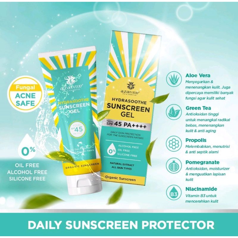 Jual AZZARINE hydrasoothe sunscreen gel | Shopee Indonesia