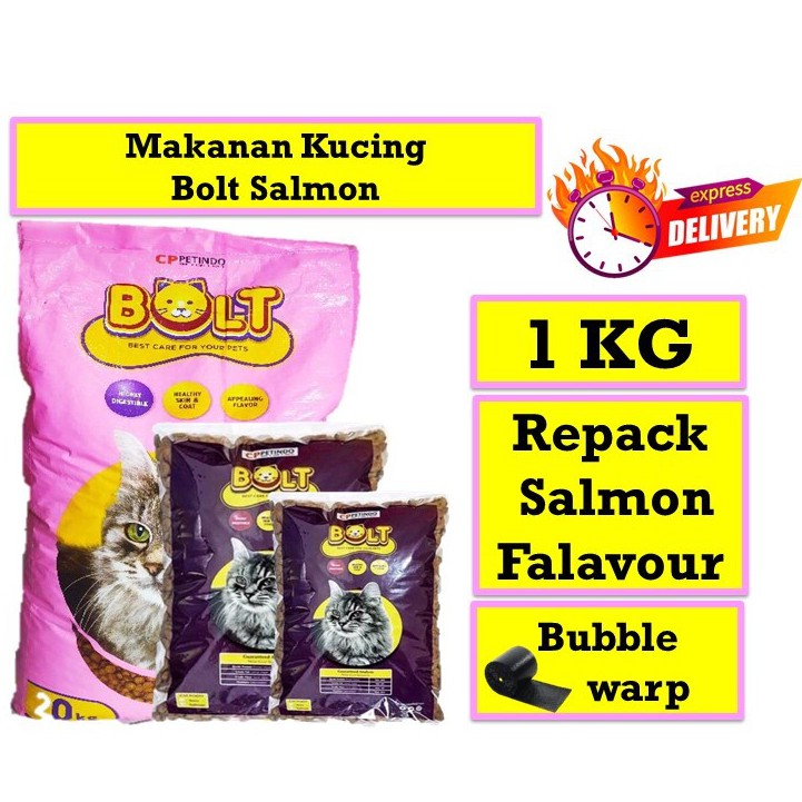 Jual Makanan Kucing Bolt Rasa SALMON 1 KG MURAH makanan kucing Murah ...