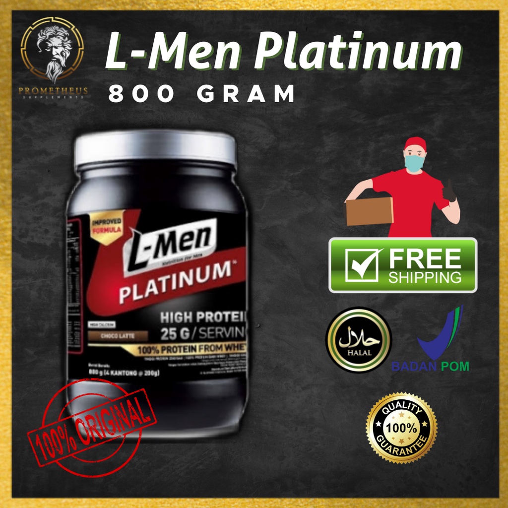 Jual L-Men L Men LMen Platinum Whey Protein Isolate 800 Gram - Suplemen ...