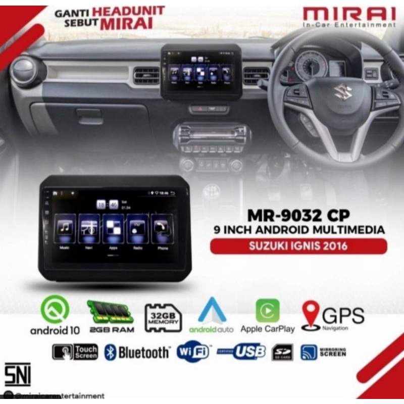 Jual Head unit Android Suzuki IGNIS Mirai MR 9032 VC CARPLAY 9 INCH | Shopee Indonesia