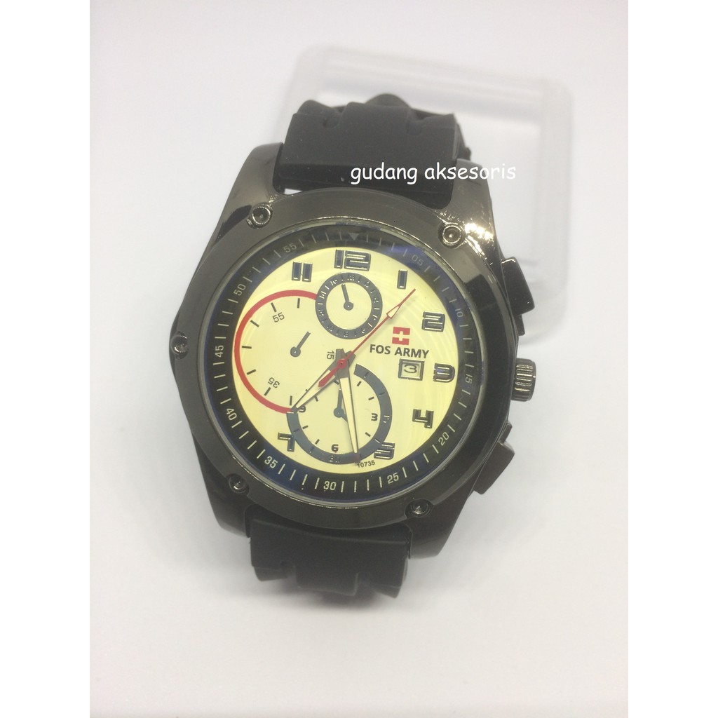 Jual Jam Tangan Fashion Pria - Strap Karet ada Tanggal | Shopee Indonesia