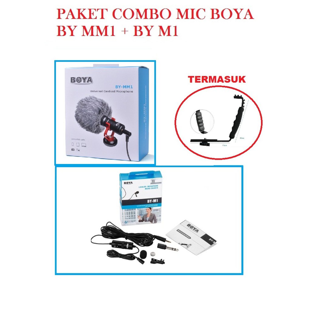 Jual combo mic BOYA BY MM1 Dan BY M1 | Shopee Indonesia