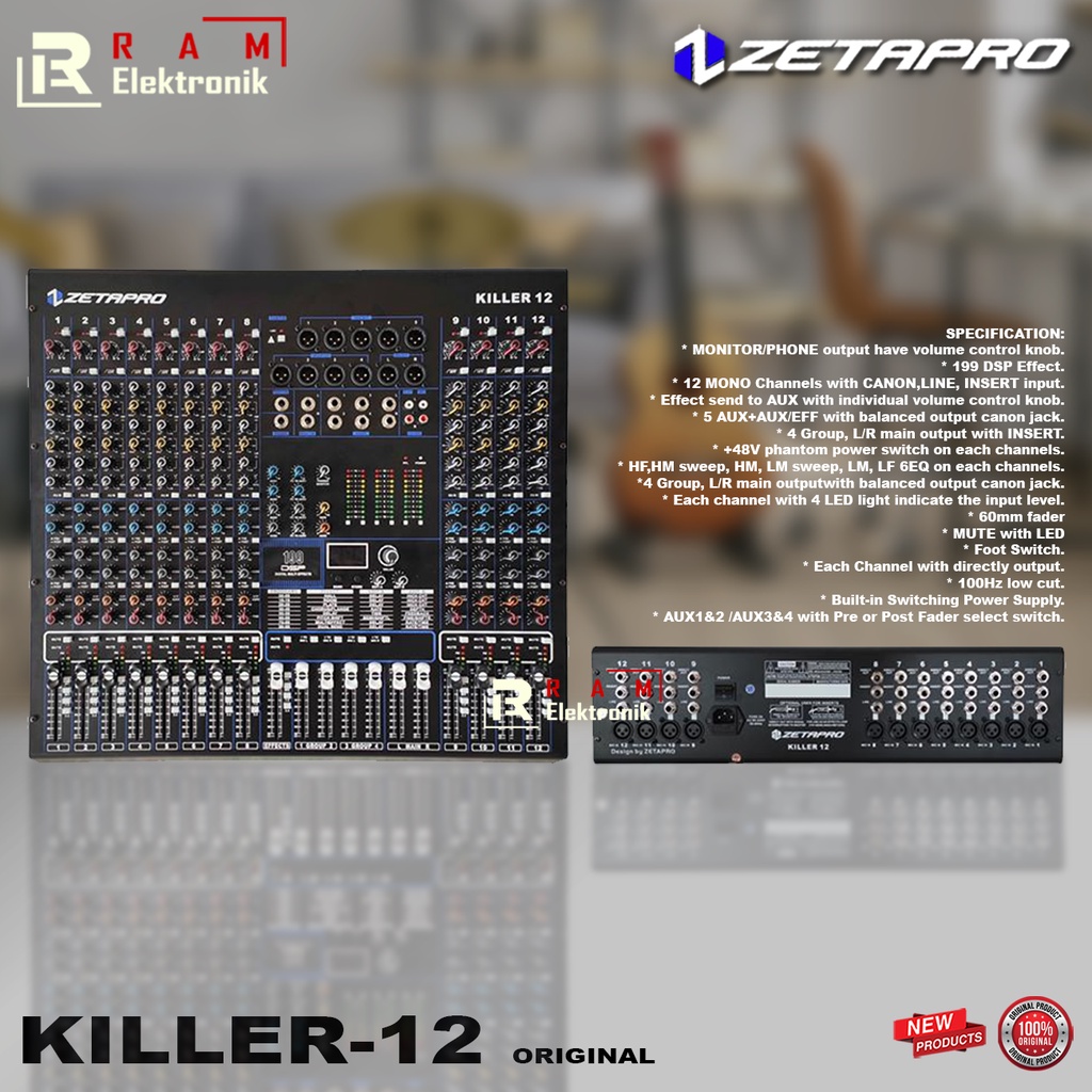 Jual Mixer Zetapro Killer 12 / Killer-12 / Killer12 Original 12 Channel | Shopee Indonesia