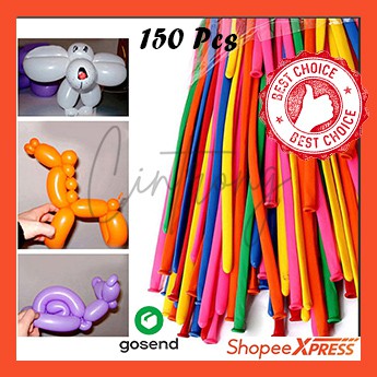 Jual Balon Panjang Party Warna Warni Impor isi 150 pcs/ Balon Bentuk ...