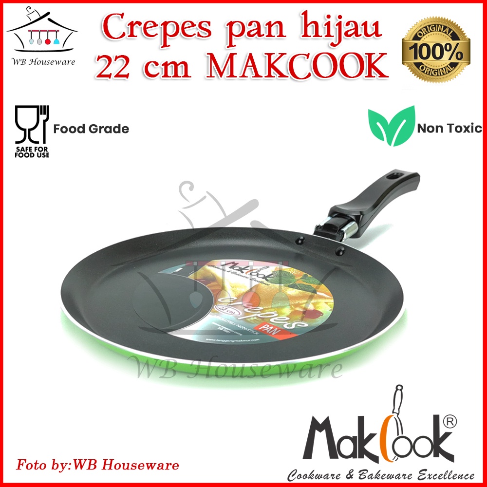 Jual Wajan Teflon / Crepes pan / teflon crepes 22cm Makcook - hijau ...