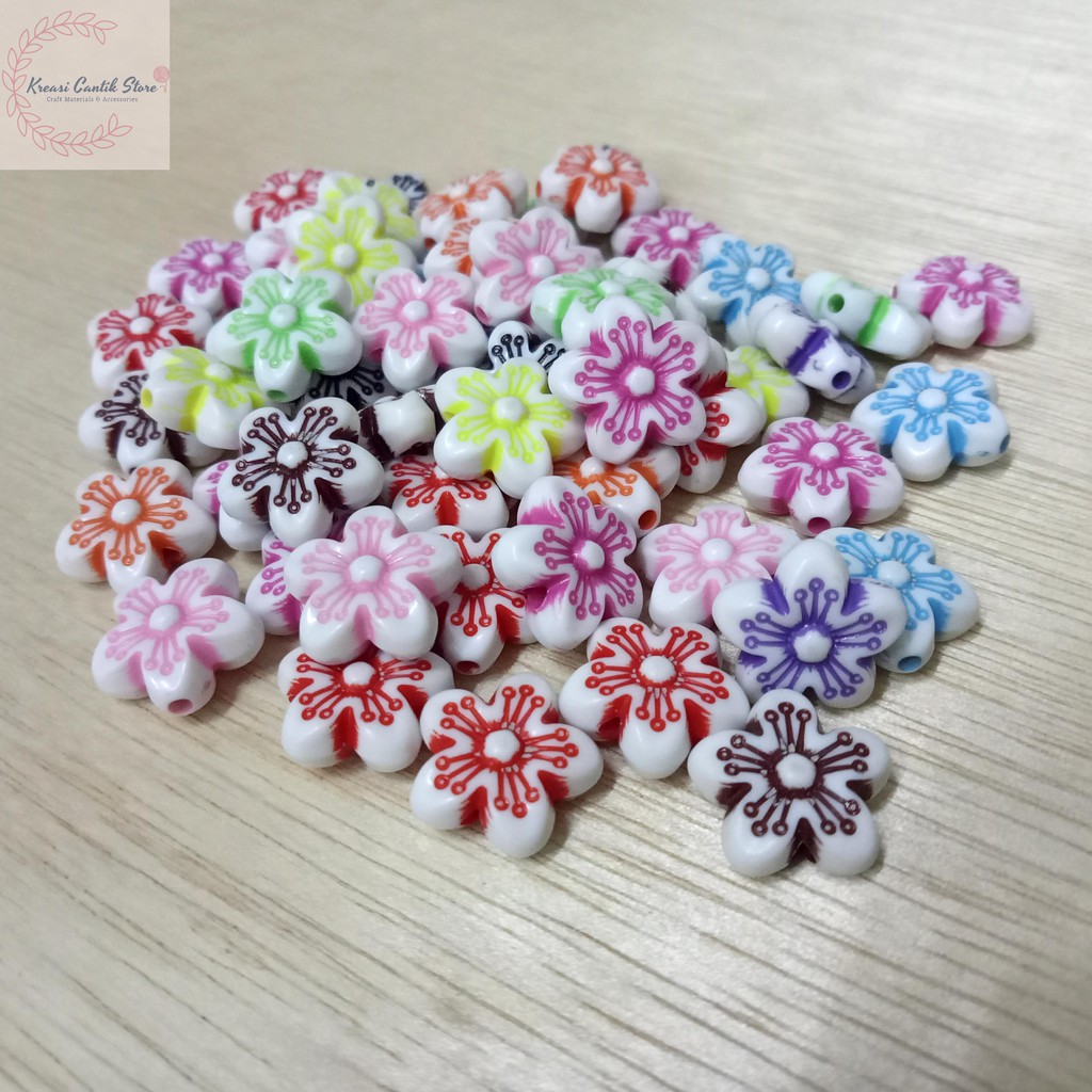 Jual Manik-Manik / Manik Bunga / Mote Bunga Sakura Warna-Warni | Shopee ...