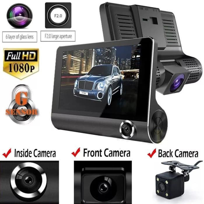 Jual Dashcam Cctv Mobil 3 Lensa Camera 1080p Full Hd Kamera Mundur ...