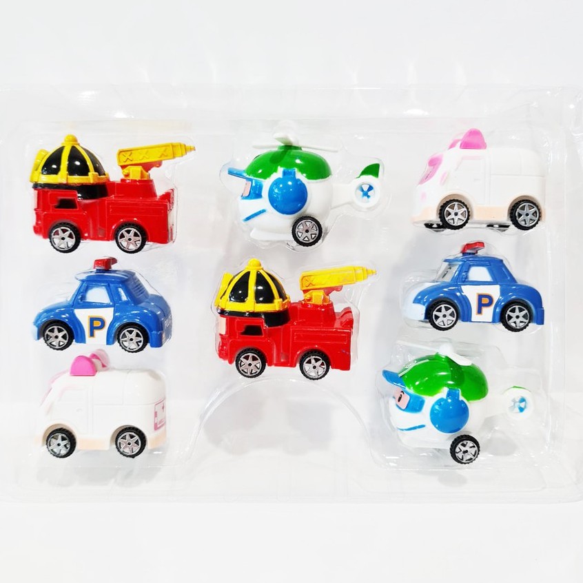 Jual Diecast Mainan Mobil Robocar Poli Complete Series / Set 8 Pcs ...