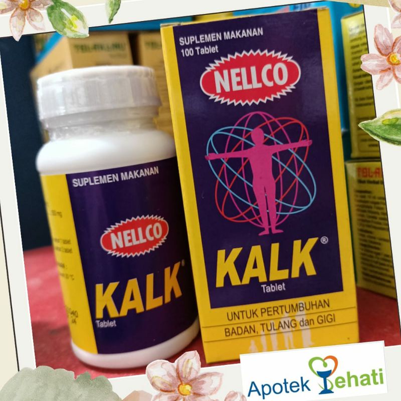 Jual Nellco Kalk isi 100 Tablet Suplemen Kalsium Untuk Pertumbuhan ...