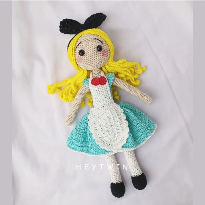 Jual alice doll 40 cm boneka rajut amigurumi lucu kartun cewek kado ...