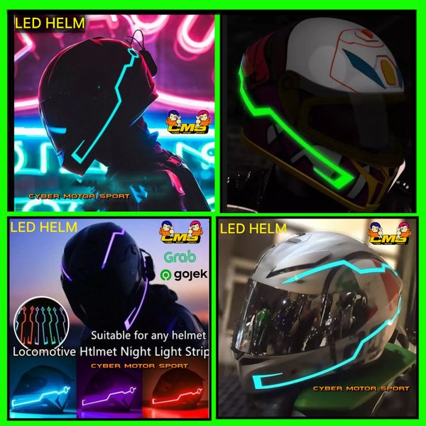 Jual Lampu led DRL Helm motor universal . Sticker lampu helm . lampu ...