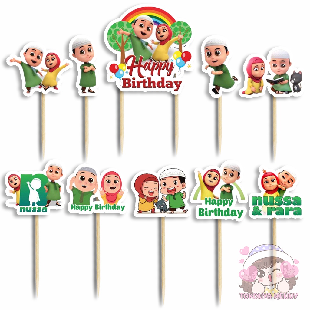 Jual Topper Cake Hiasan Kue Ulang Tahun motif karakter NUSSA & RARA ...