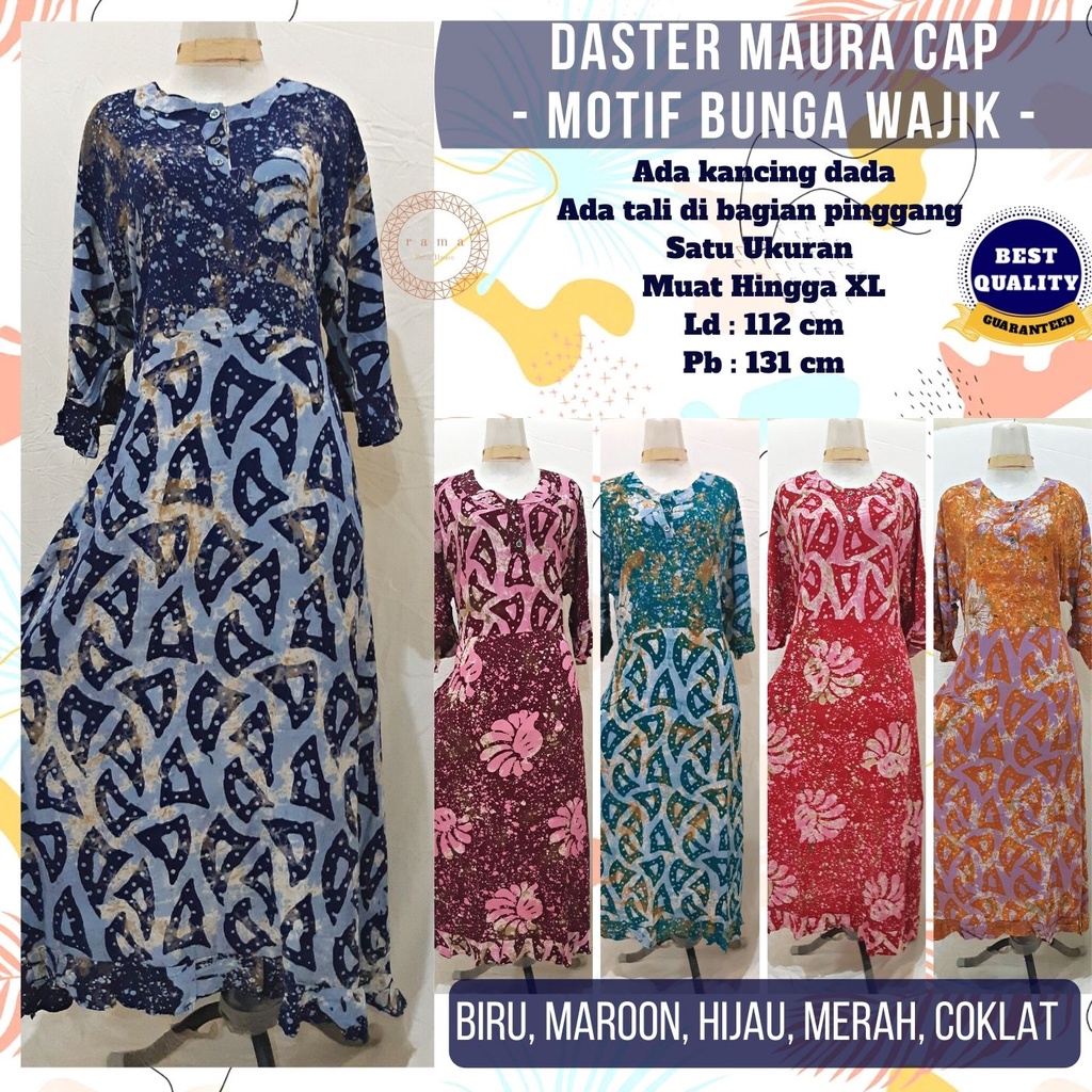 Jual Daster Maura | Daster Panjang Maura | Maxi Dress Batik Cap Murah ...
