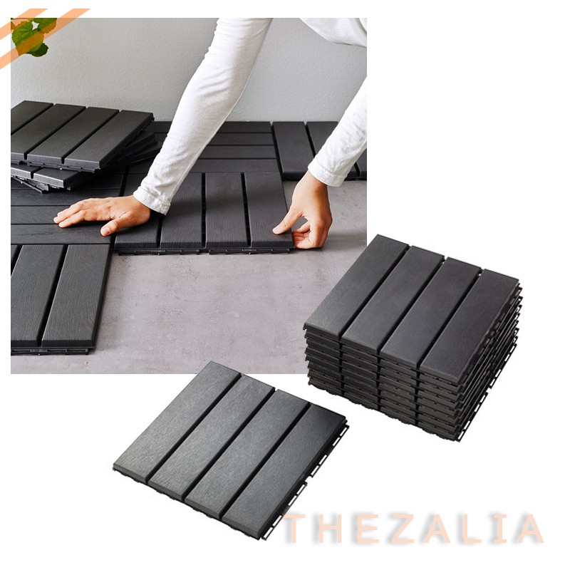 Jual RUNNEN Dek lantai luar ruang warna abu-abu tua isi 9 pcs | Shopee ...