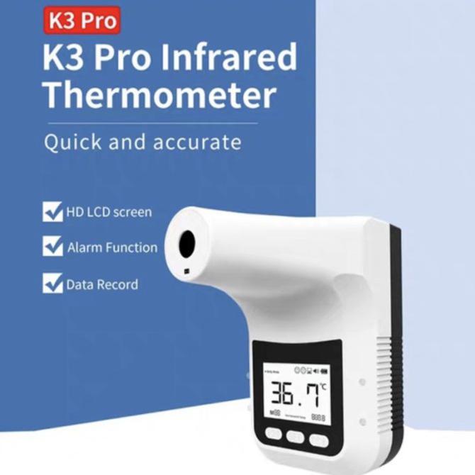 Jual Thermometer K3 pro digital monitor tripod wall forehead original ...