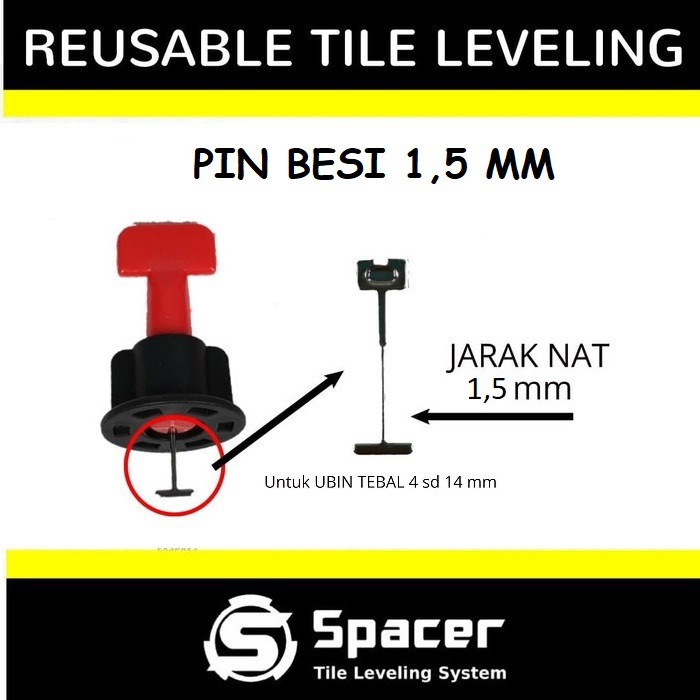 Jual TERMURAH PIN BESI PENGGANTI REUSEABLE TILE LEVELING JARAK NAT 1 ...