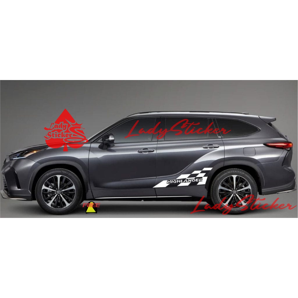 Jual STICKER MOBIL TOYOTA HIGHLANDER BODY SAMPING BENDERA RACE | Shopee ...