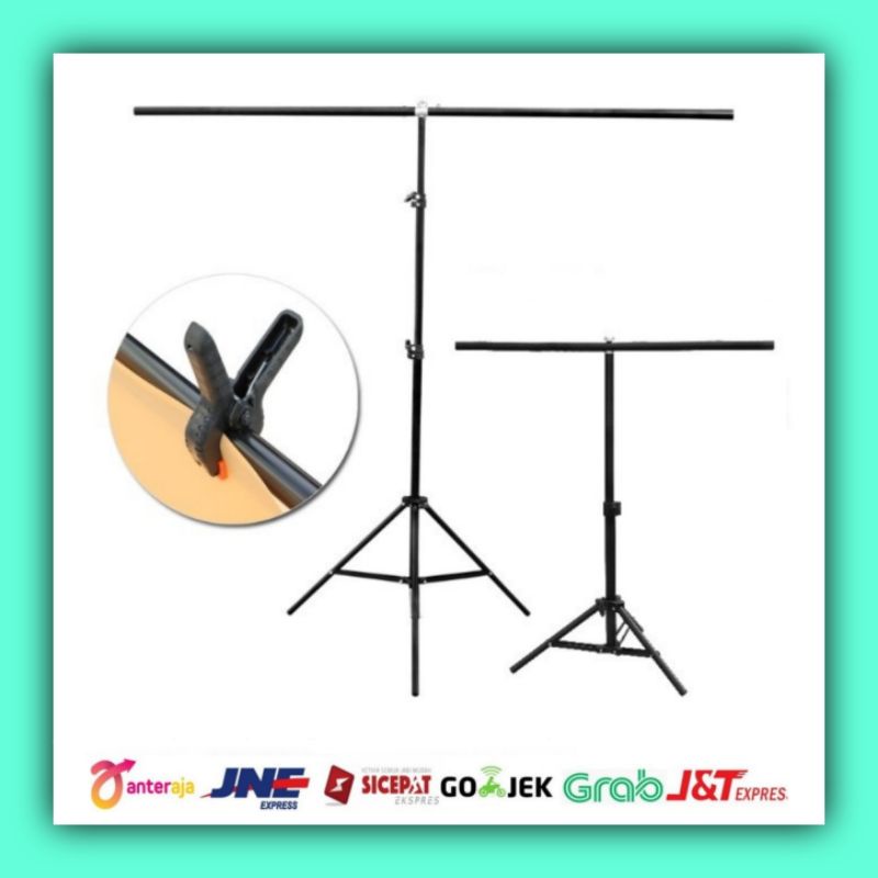 Jual Stand tiang Background Tshape 200 x 200cm dan 4 clamp | Shopee ...