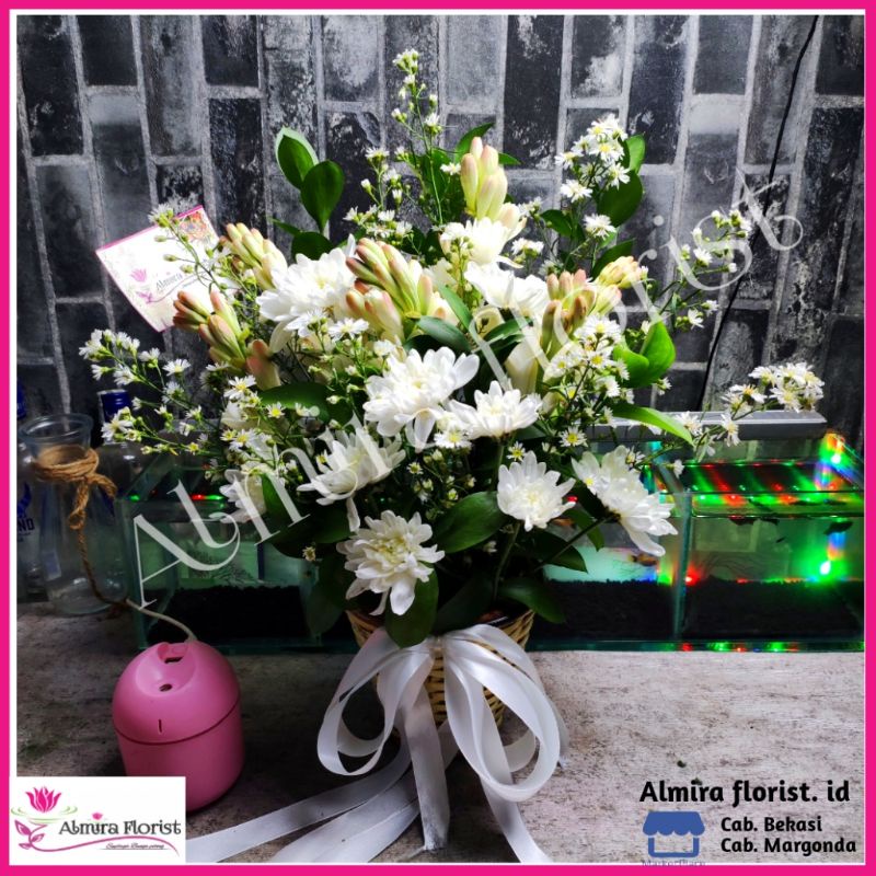 Jual karangan bunga meja/meja bunga asli segar sedap malam | Shopee ...