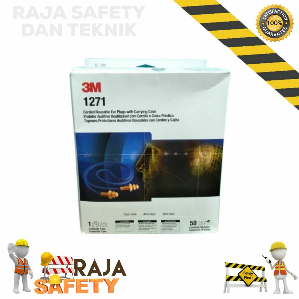 Jual Ear Plug 3M 1271 / Penutup Telinga 3M 1271 (1box isi 50pcs) | Shopee Indonesia