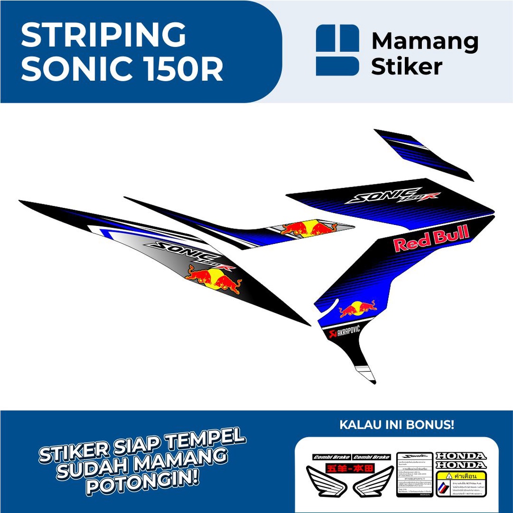 Jual STRIPING HONDA SONIC 150R 2019 VARIASI 3/STIKER SONIC 150 REDBULL ...