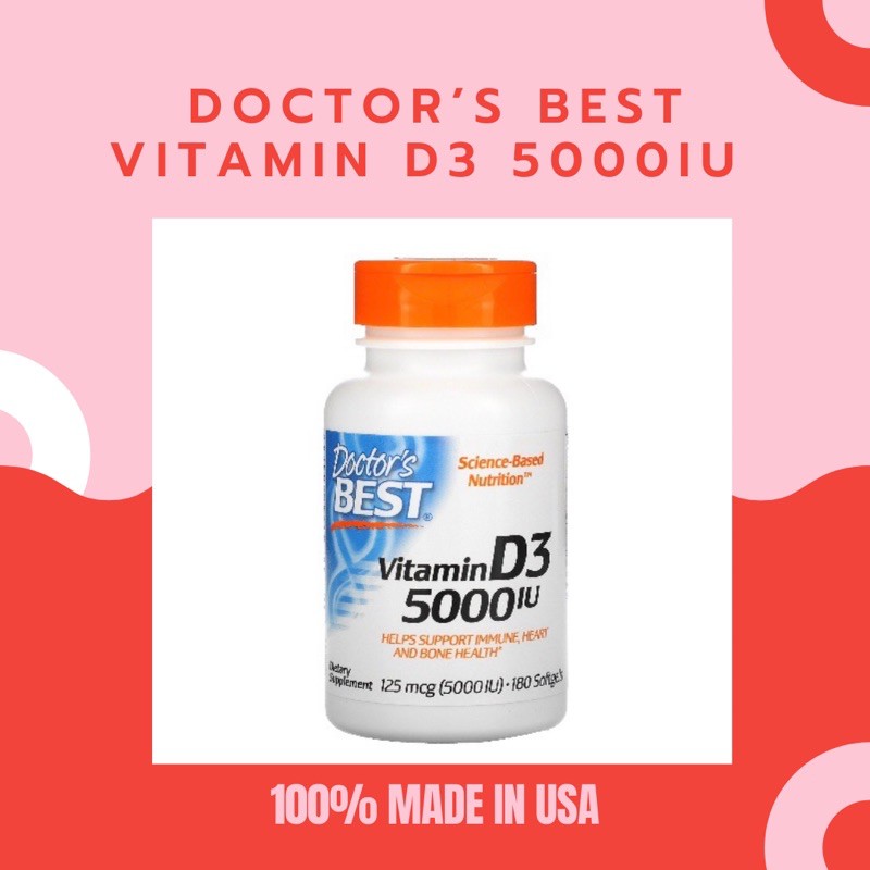 Jual Doctor Best Vitamin D3 5000 IU 180 Softgel | Shopee Indonesia