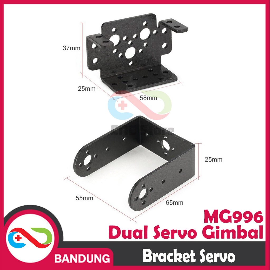 Jual BRACKET SERVO MG995 MG996 DUAL SERVO GIMBAL ROBOT STEERING GEAR | Shopee Indonesia