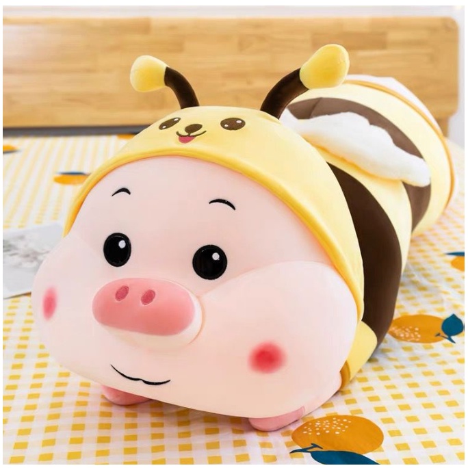 Jual GEMOY JUMBO BONEKA BABI JUMBO 100CM BANTAL PIGGY COSTUM BEE GULING ...